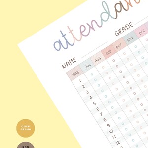 Rainbow Attendance Sheet: Homeschool Classroom Record (digital Download ...