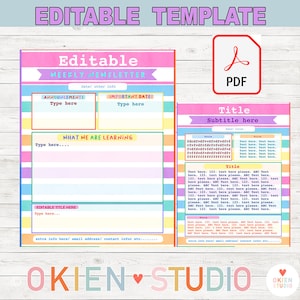 Editable Newsletter Template, A Note From Teacher, Lesson Plan Temp ...