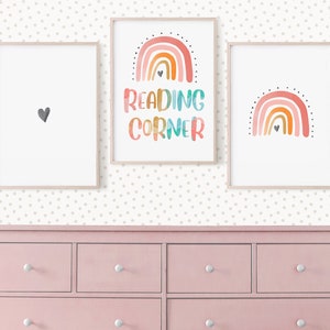 Reading Corner Sign – Pastel Rainbow Door Art Digital Download - Etsy