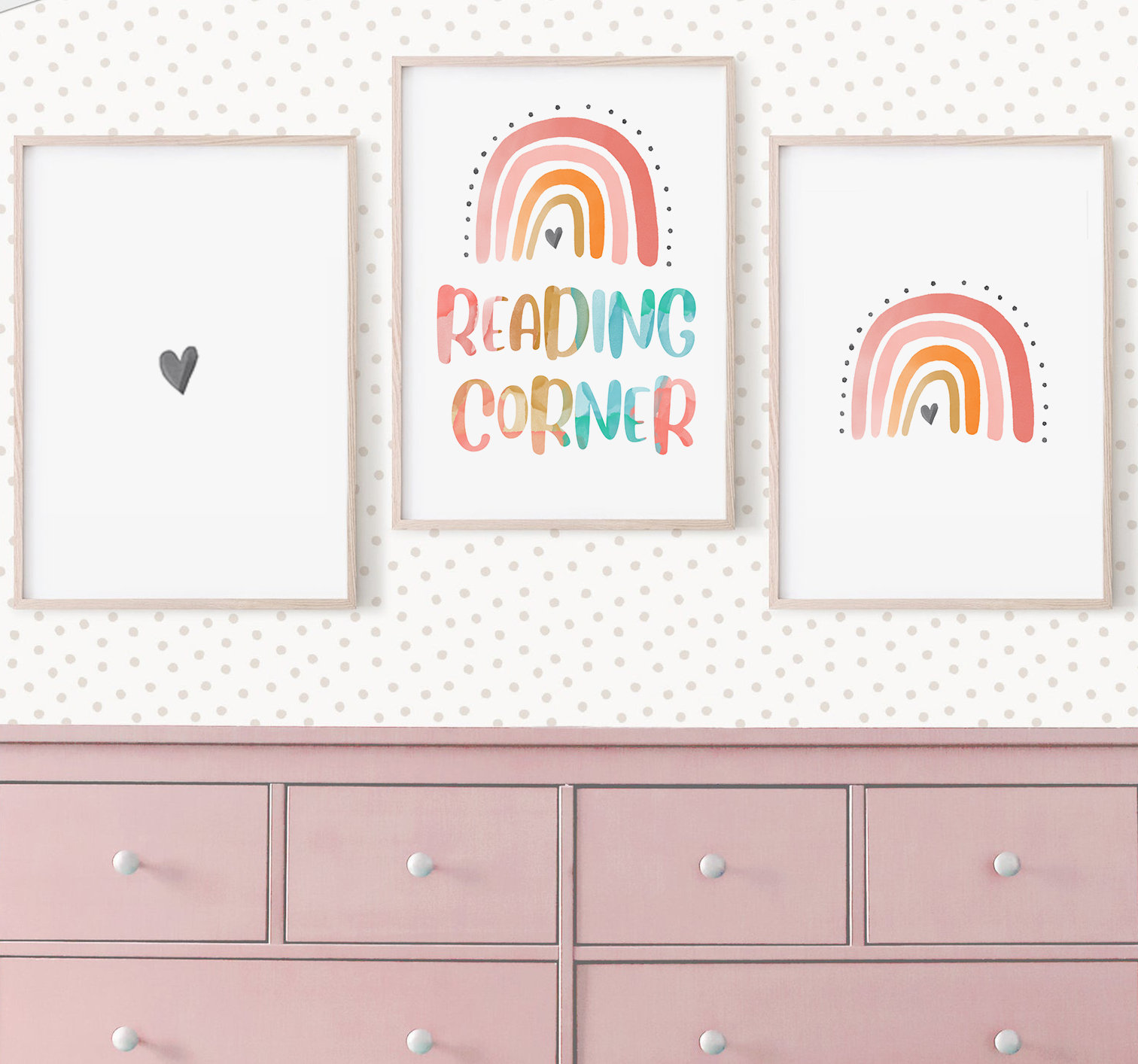 Printable Pink Boho Reading Corner Sign Rainbow Reading - Etsy Canada