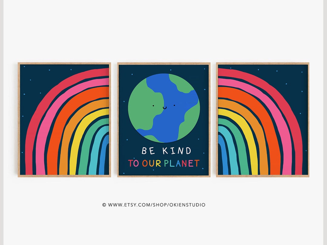 Planet Wall Art Earth Poster Planet Poster Be Kind to Our - Etsy