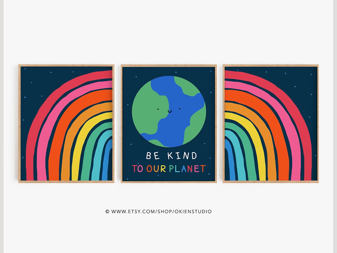 Planet Wall Art Earth Poster Planet Poster Be Kind to Our - Etsy