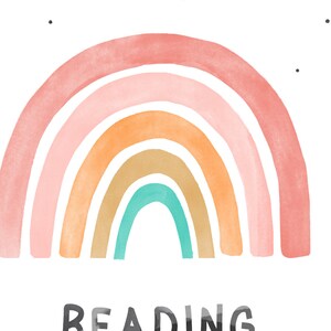 Rainbow Wall Art, Let's Read, Reading Corner, Set of 6, Girls Room ...