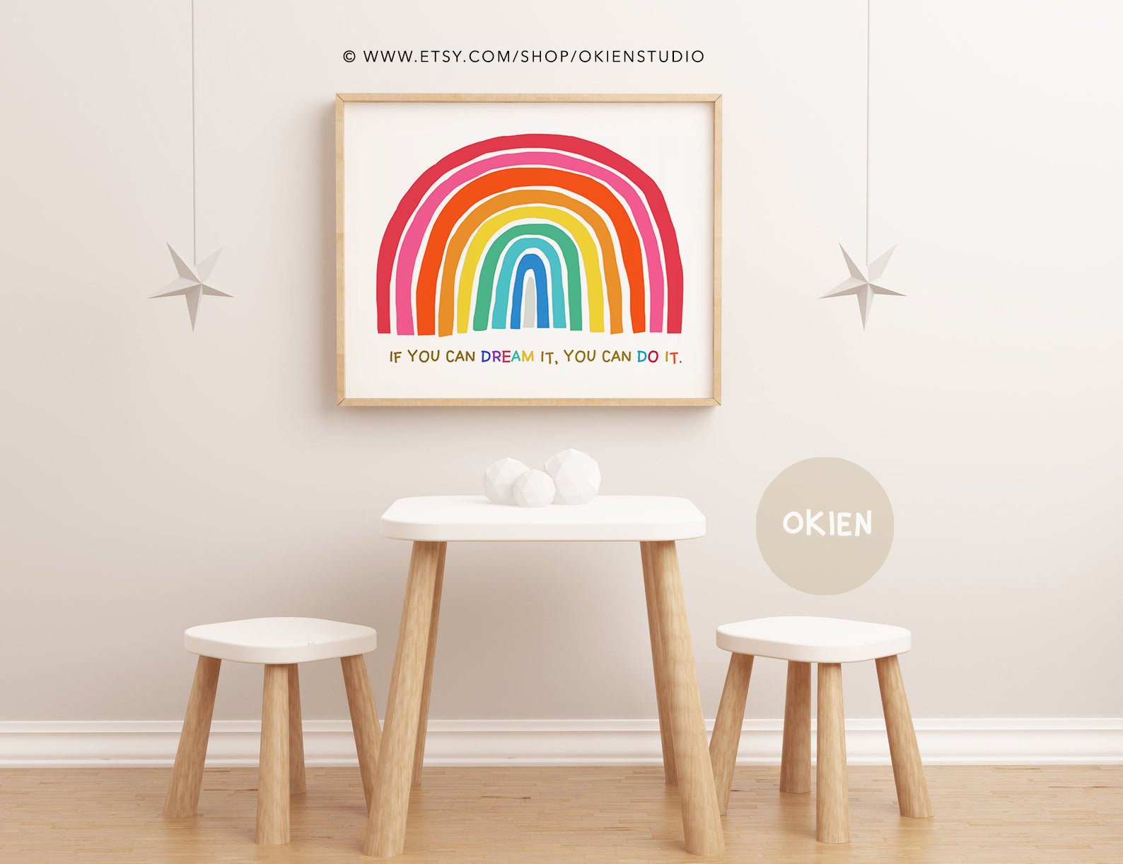 Rainbow Art Print Rainbow Printables Rainbow Print Girls | Etsy