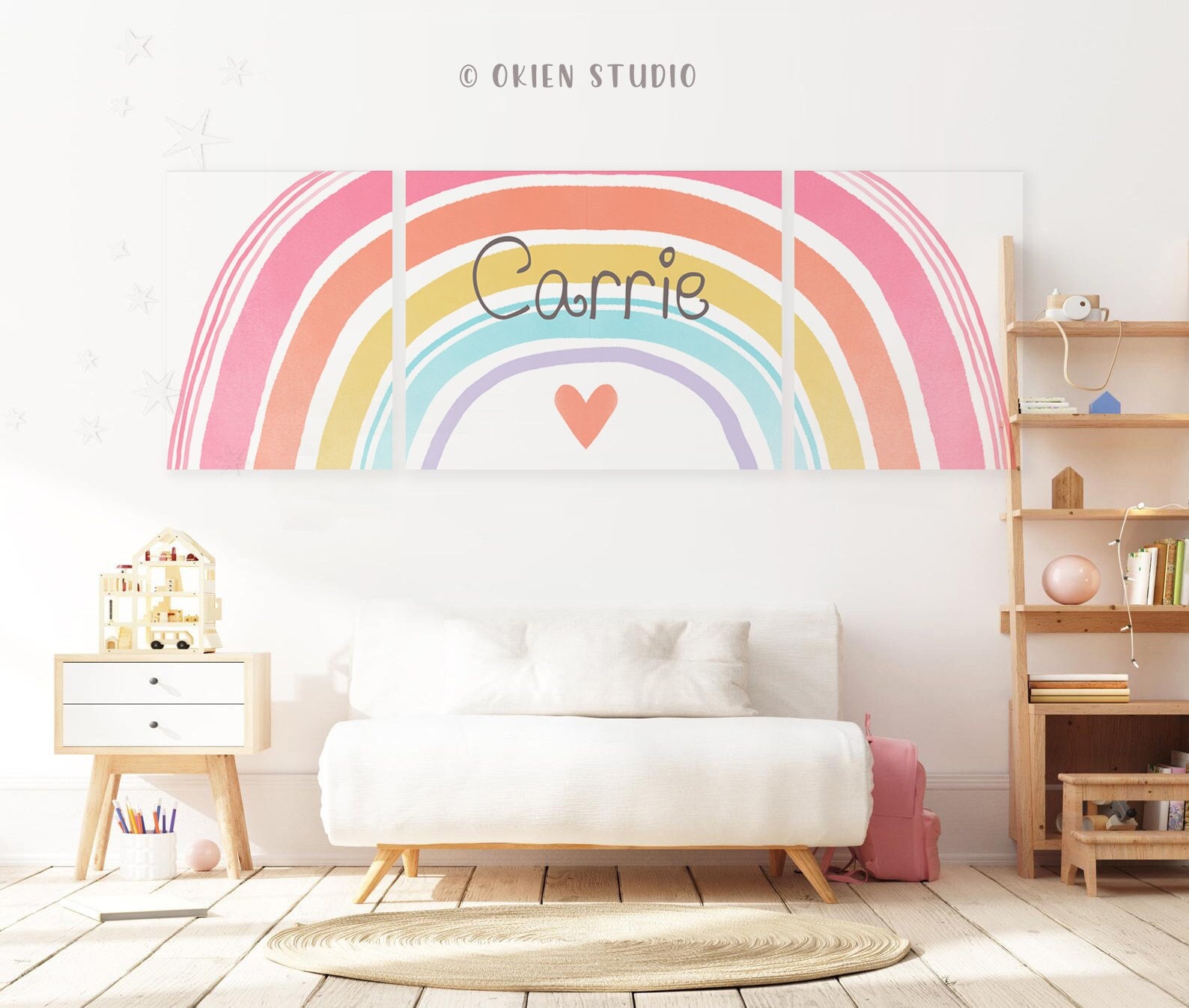 Pastel Rainbow Wall Decal for Girl, Girl Room Decor, Big Rainbow Decal ...