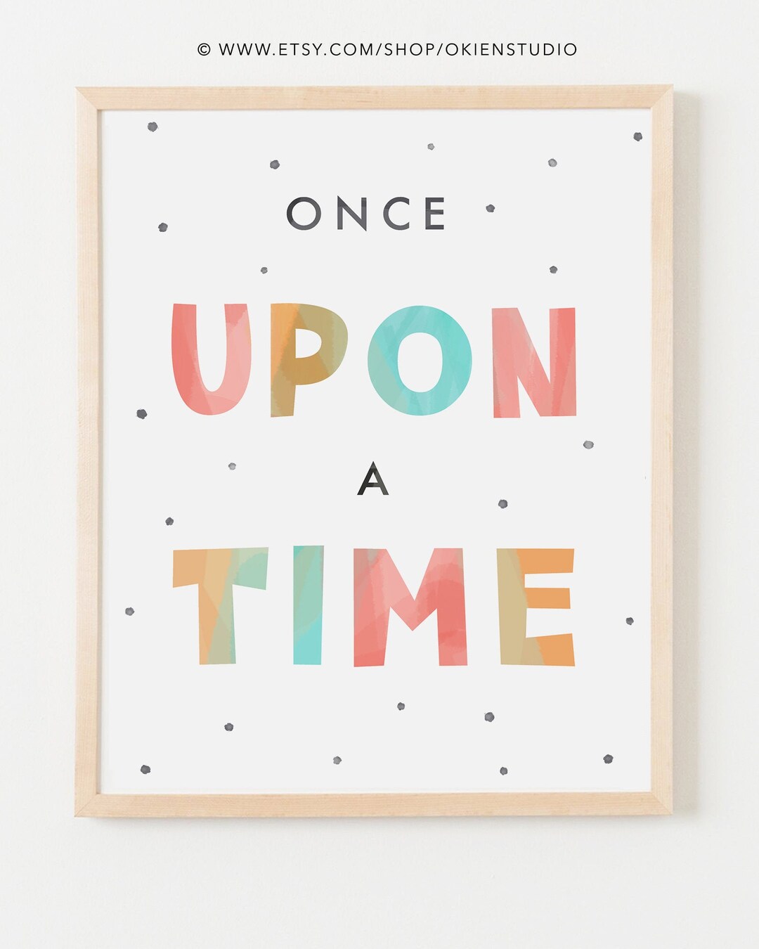 Once Upon a Time Wall Art, Story Time Sign, Girl Reading Art, Playroom ...