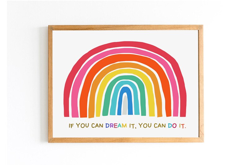 Rainbow Art Print Rainbow Printables Rainbow Print Girls - Etsy