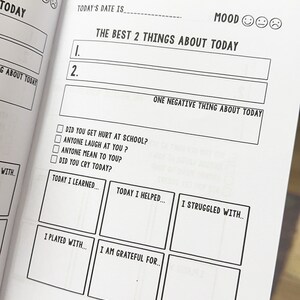 Kid Self Reflection Journal, Parent Check-in, Kids Daily Journal ...