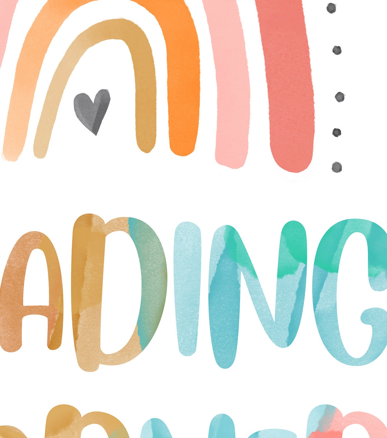 Printable Pink Boho Reading Corner Sign Rainbow Reading - Etsy