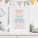 Positive Affirmations Wall Art I Am Sign Colorful Rainbow - Etsy
