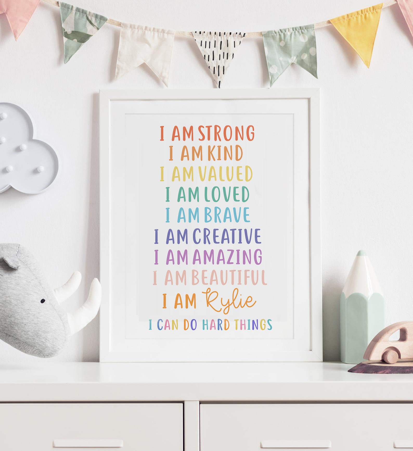 Positive affirmations wall art I am sign Classroom Poster | Etsy