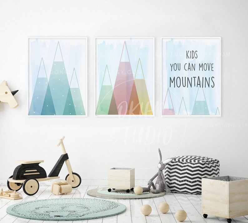 You Can Move Mountains Mountain Wall Art Kids Wall Decor - Etsy
