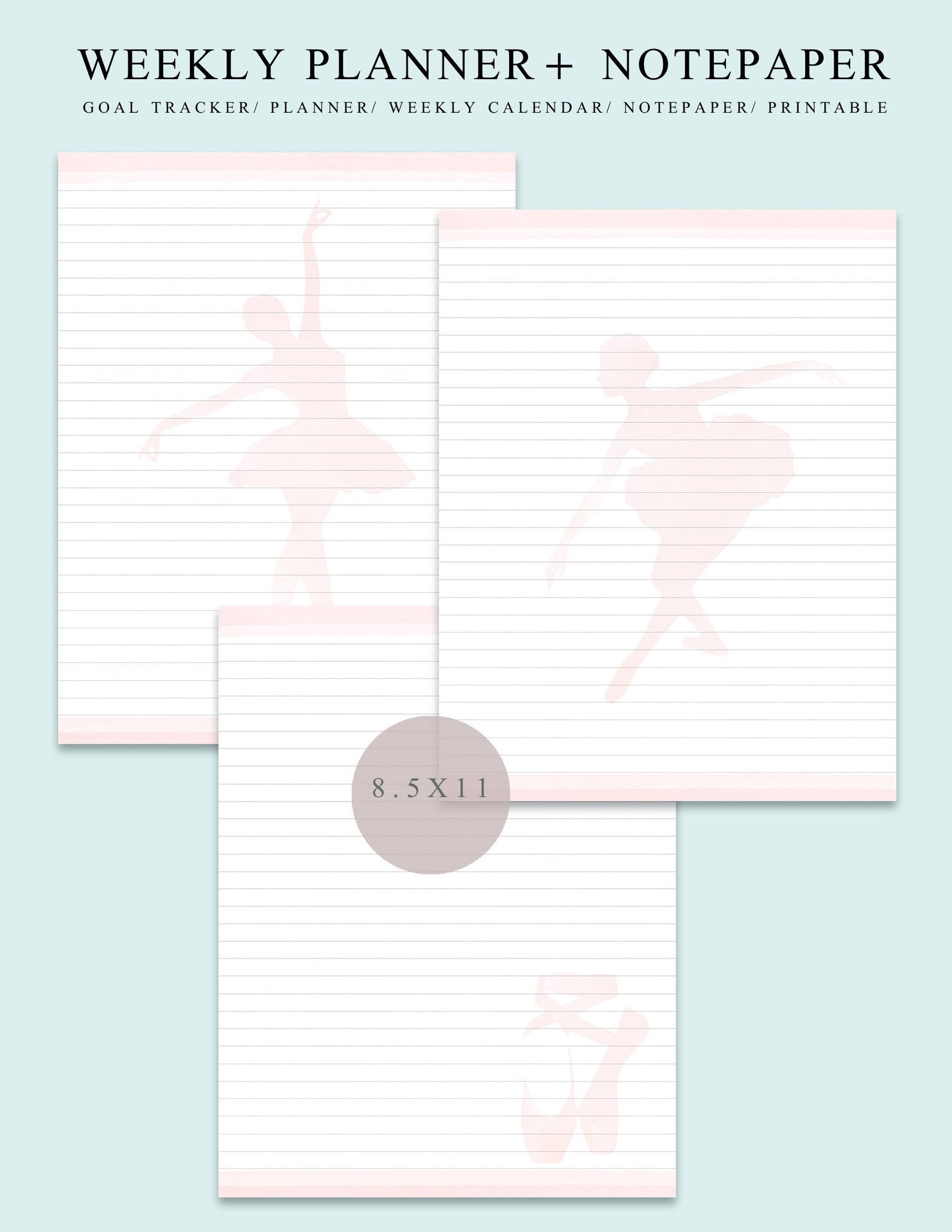 Dancer Planner, Ballet Planner Printable, Digital Planner, Ballerina ...