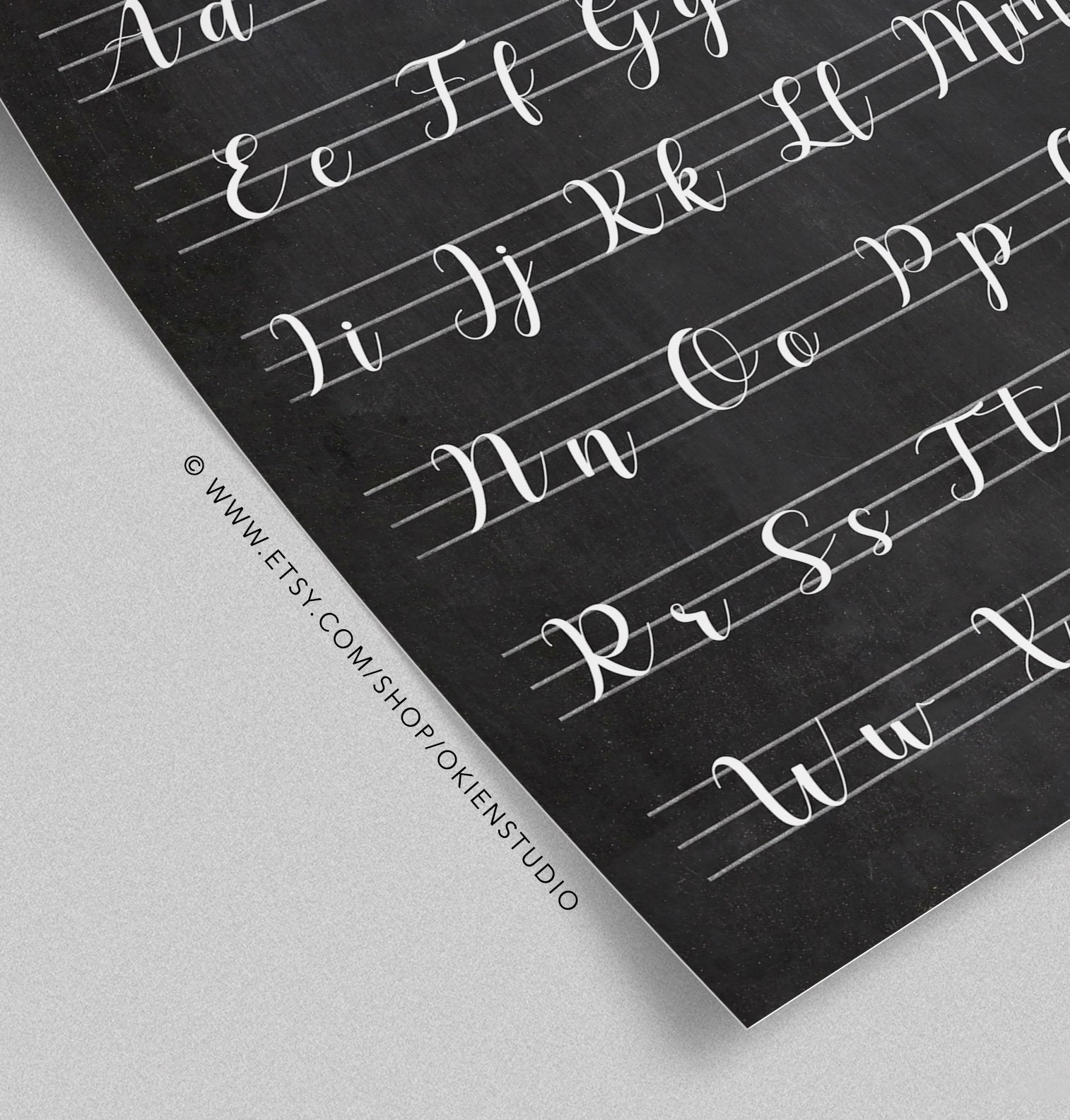 Chalkboard Alphabet Poster: A-Z Chart, Kids Room Decor (digital ...