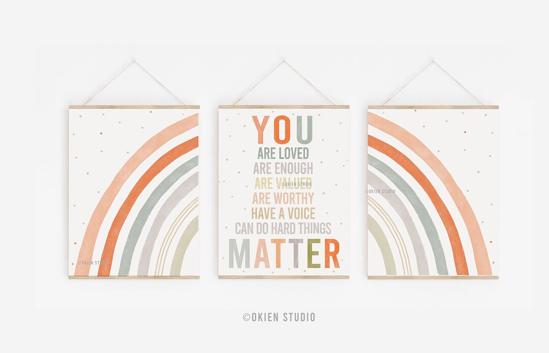Positive Affirmations Wall Art for Kids, Pastel Classroom Poster, Boho ...