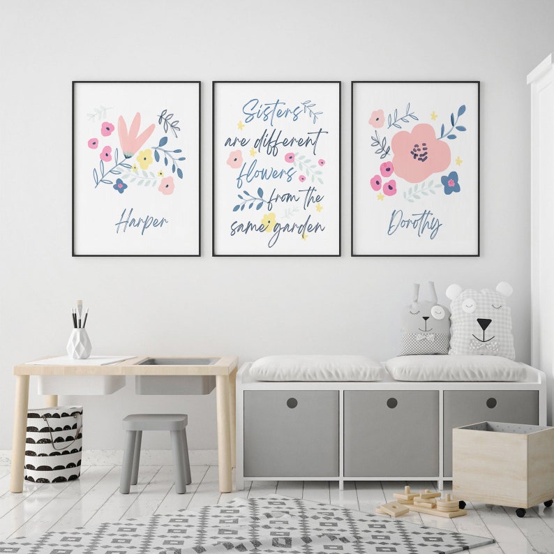 Sisters Wall Art Sisters Are Flowers From the Same Garden | Etsy