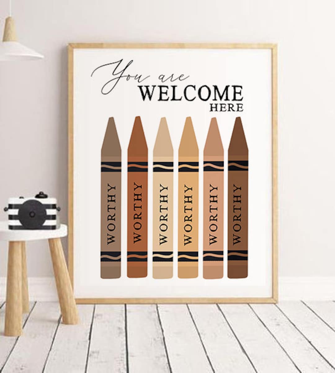 Clasroom Sign, Diversity Art Print, Classroom Decor, All Are Welcome ...
