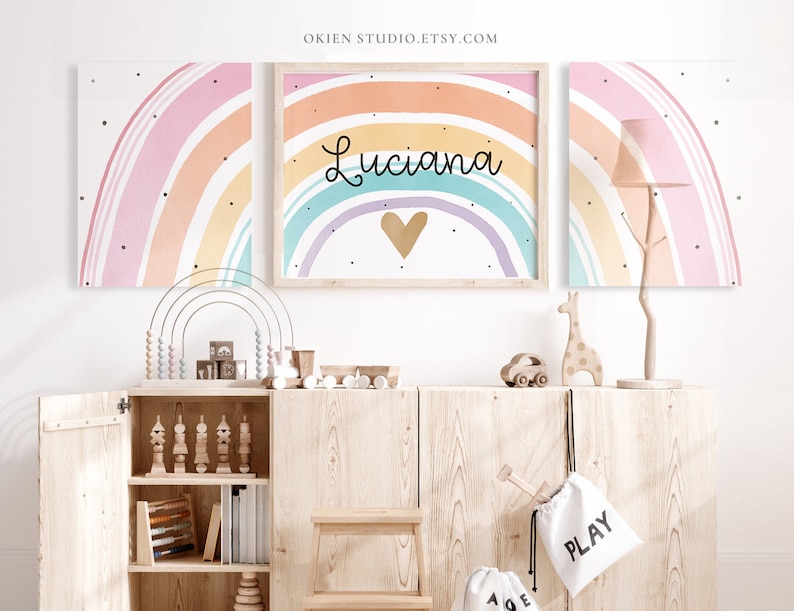 Pastel Rainbow Wall Decal for Girl Girl Room Decor Boho - Etsy