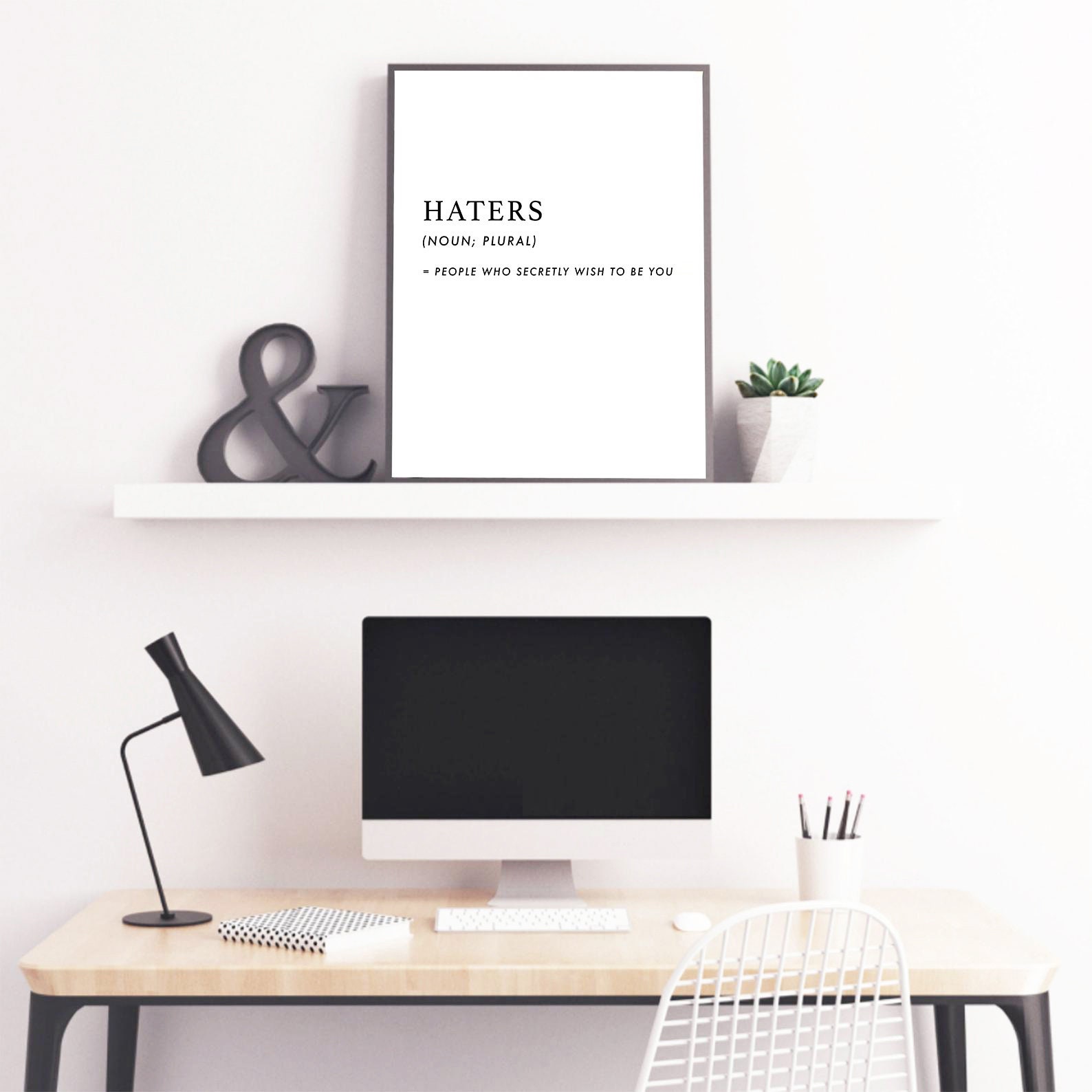 Definition of Haters Positive Quote Funny Quote Art | Etsy