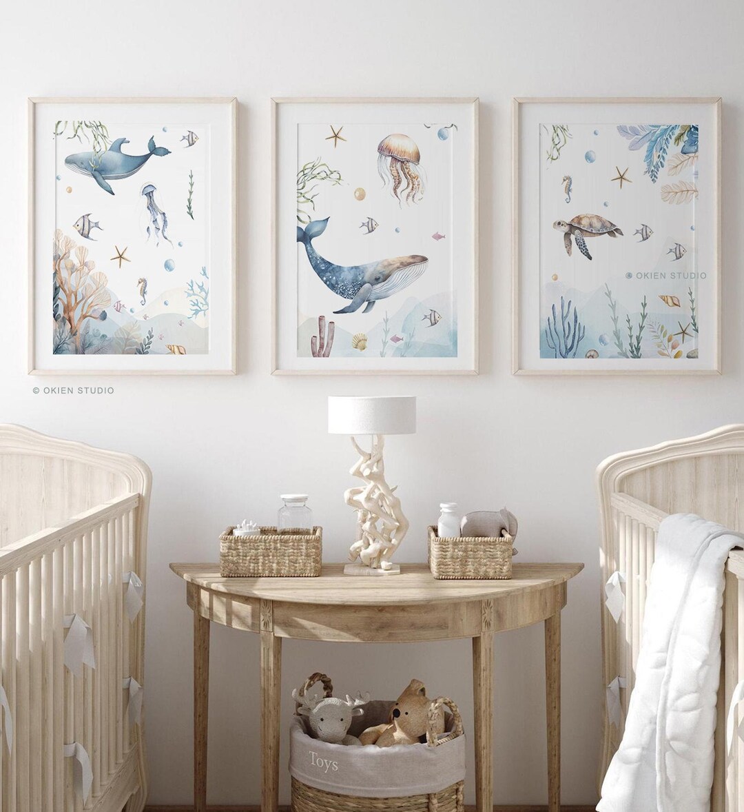 Under the Sea Wall Art, Ocean Nursery Decor, Nautical Nursery Print Set ...