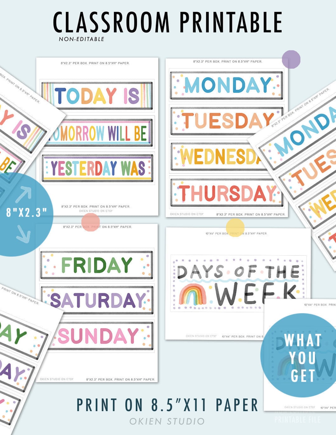 Pastel Days of the Week Printable: Neutral Colorful Classroom Decor for ...