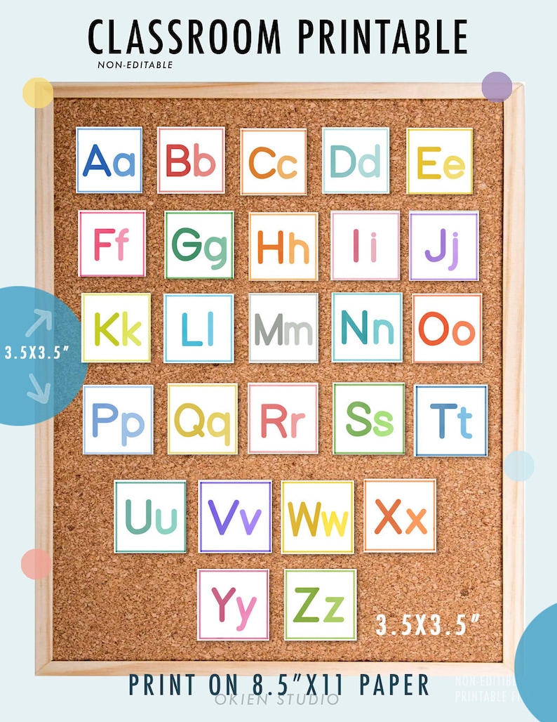 Watercolor Alphabet Print: Classroom Homeschool Decor (digital Download ...