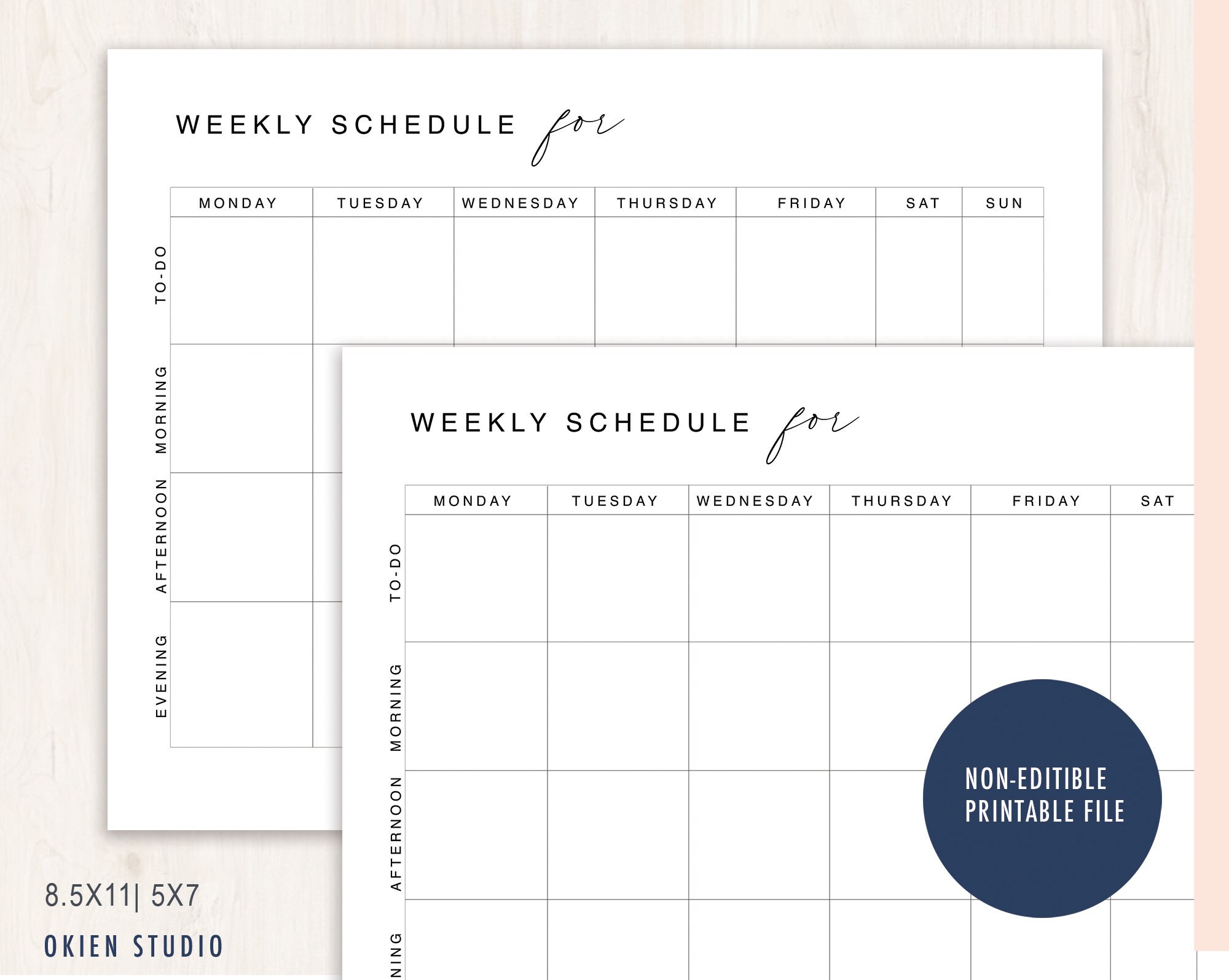 Basic Planner Printable weekly planner goodnotes digital | Etsy