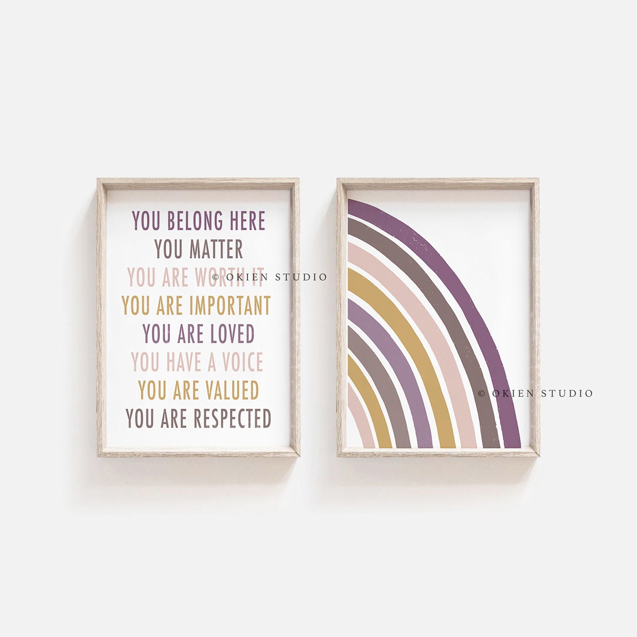Boho Rainbow Classroom Art Prints: Positive Affirmations Poster Set ...