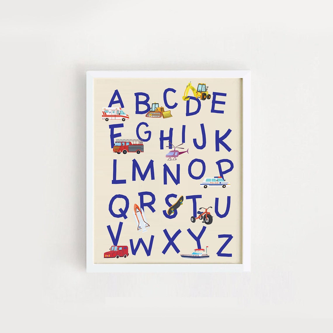 Printable ABC Vehicles Art Print Vehicles Alphabet Print - Etsy