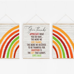 Give Thanks Classroom Poster, Teacher Bulletin Board Decor ...