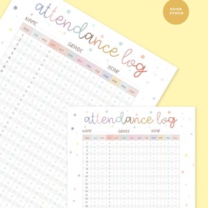 Rainbow Attendance Sheet: Homeschool Classroom Record (digital Download ...