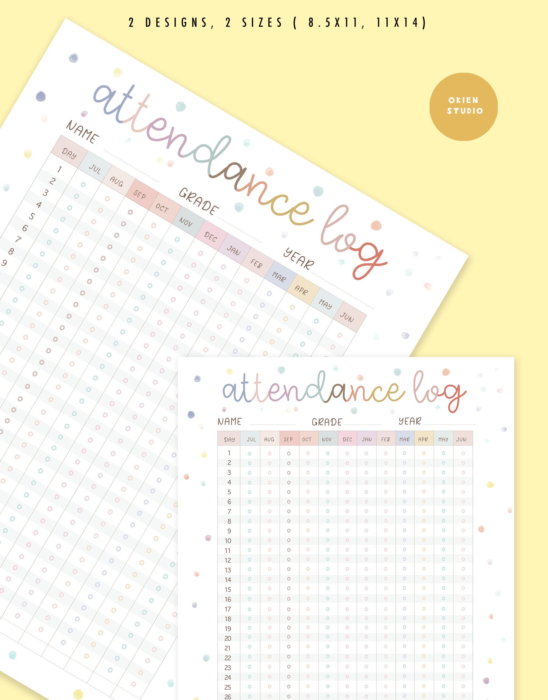 Rainbow Attendance Sheet: Homeschool Classroom Record (digital Download ...