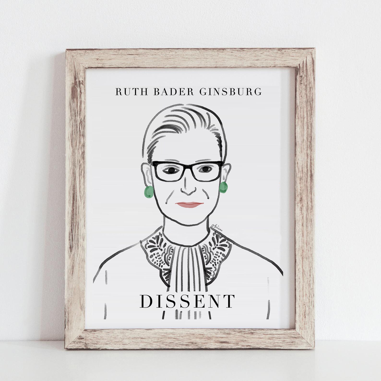 Set of 3 Ruth Bader Ginsburg Print Set DISSENT Women | Etsy