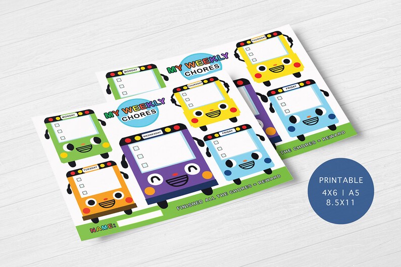 Printable Boy Weekly Chores Planner Weekly Chores Schedule | Etsy