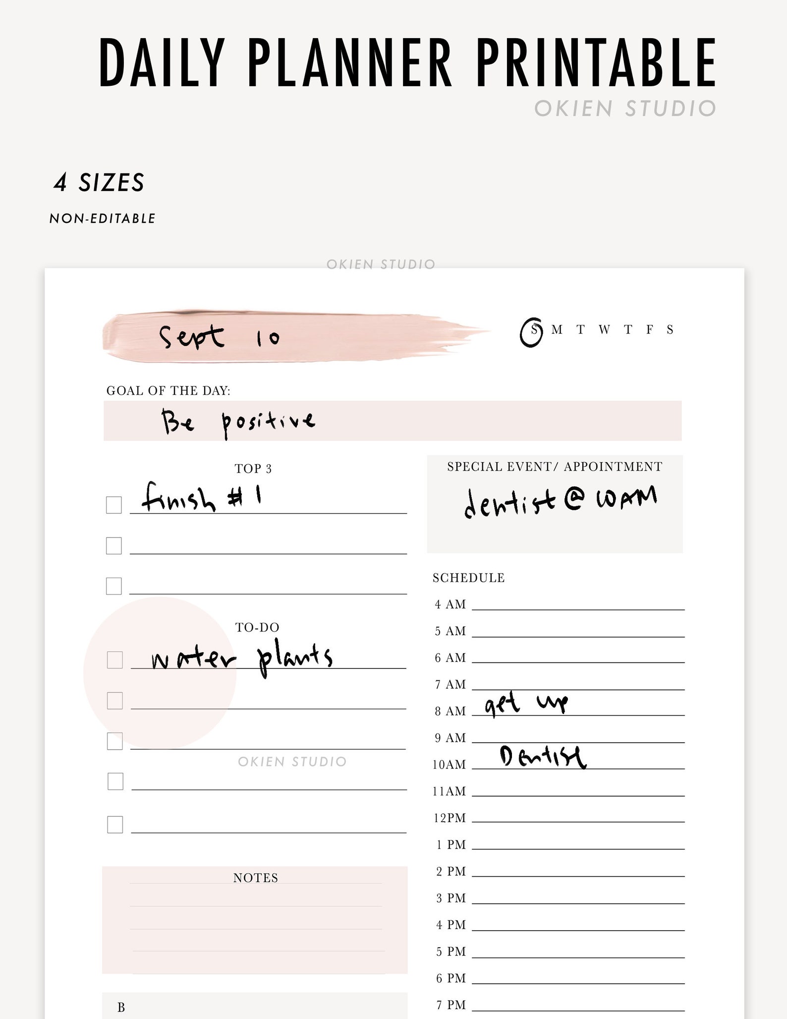 Day Plan Printable Daily Planner 365 Daily Plan Productive - Etsy