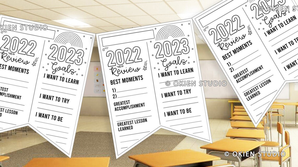 New Year's Resolution Flags Activity New Year Flags New - Etsy