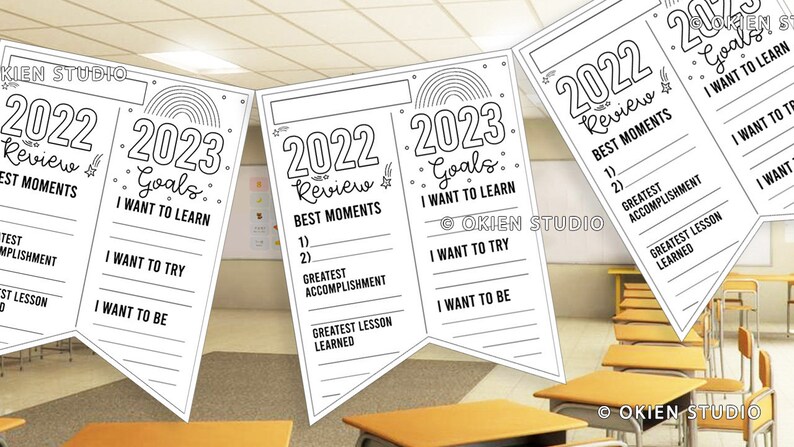 New Year's Resolution Flags Activity New Year Flags New - Etsy