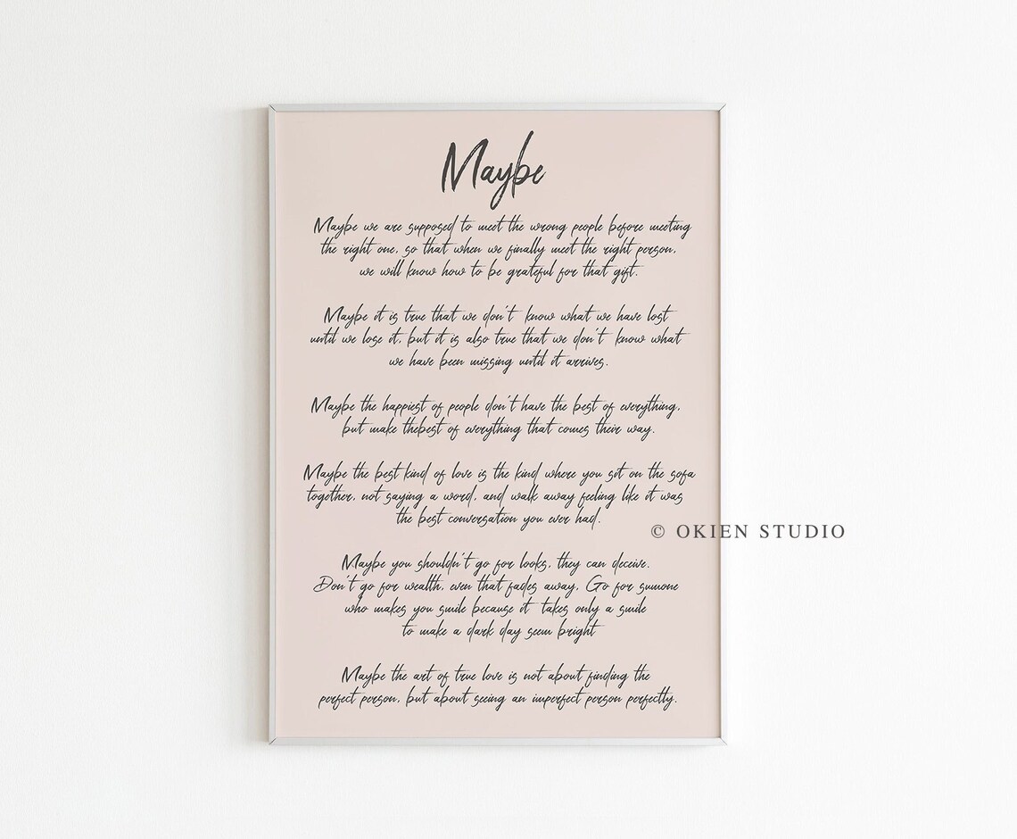 Maybe Love Poem Print Digital Art Romantic Poetry Maybe - Etsy