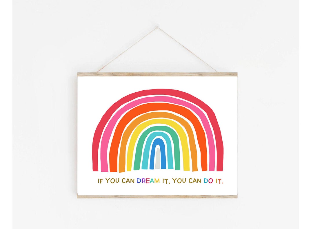 Rainbow Art Print, Rainbow Printables, Rainbow Print, Girls Bedroom ...