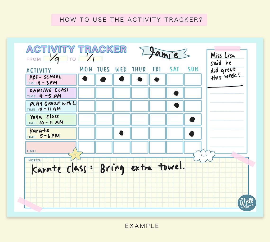 Planner Set Printable Monthly Calendar Activity Tracker - Etsy