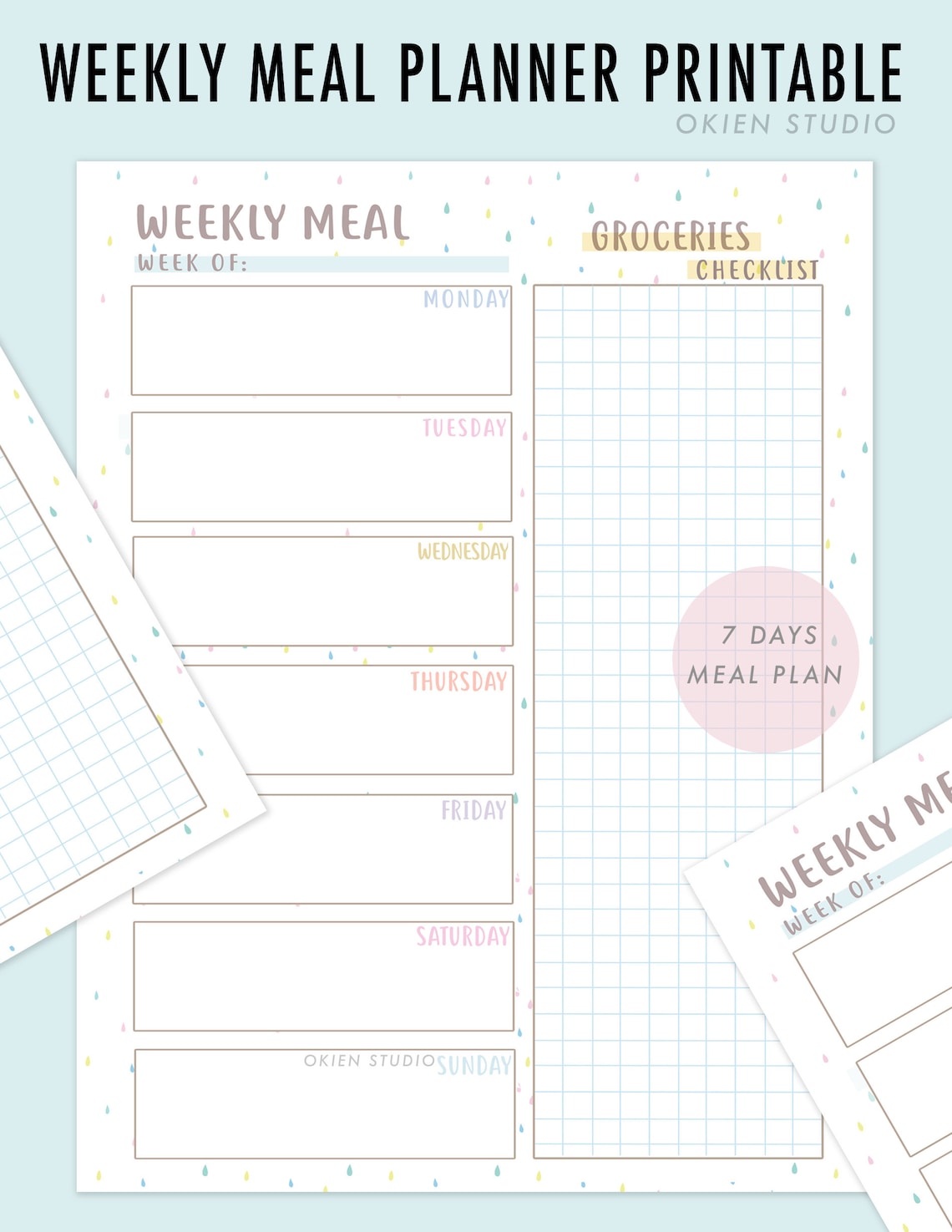 Weekly Meal Planner Printable Goodnotes Planner Basic Meal - Etsy