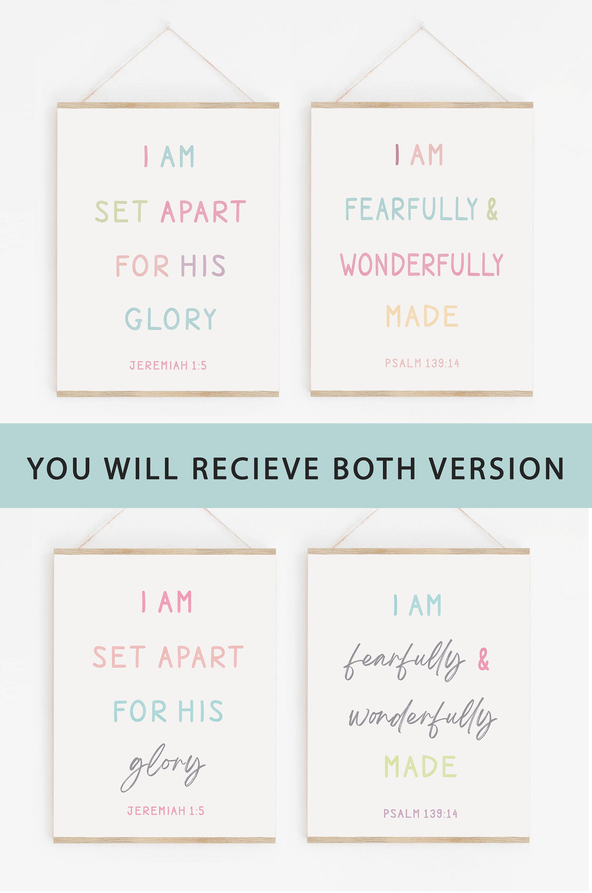 Nursery Bible Verse Wall Art Boho Christian Art Scripture - Etsy UK