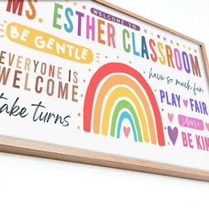 Digital Print, Welcome Sign, Teacher Wall Sign, Welcome to Classroom ...