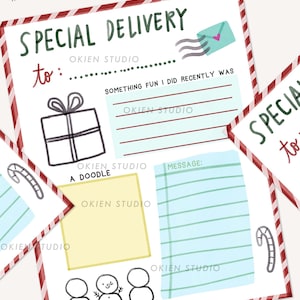 Christmas Letter, Kids Pen Pal Printable, Letter Templates Christmas ...