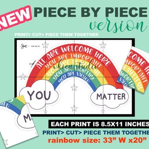 All Are Welcome Rainbow Classroom Decor: Positive Affirmations ...