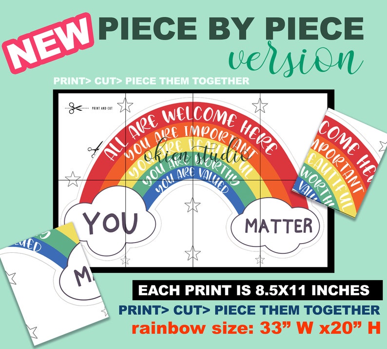 All Are Welcome Rainbow Classroom Decor: Positive Affirmations ...