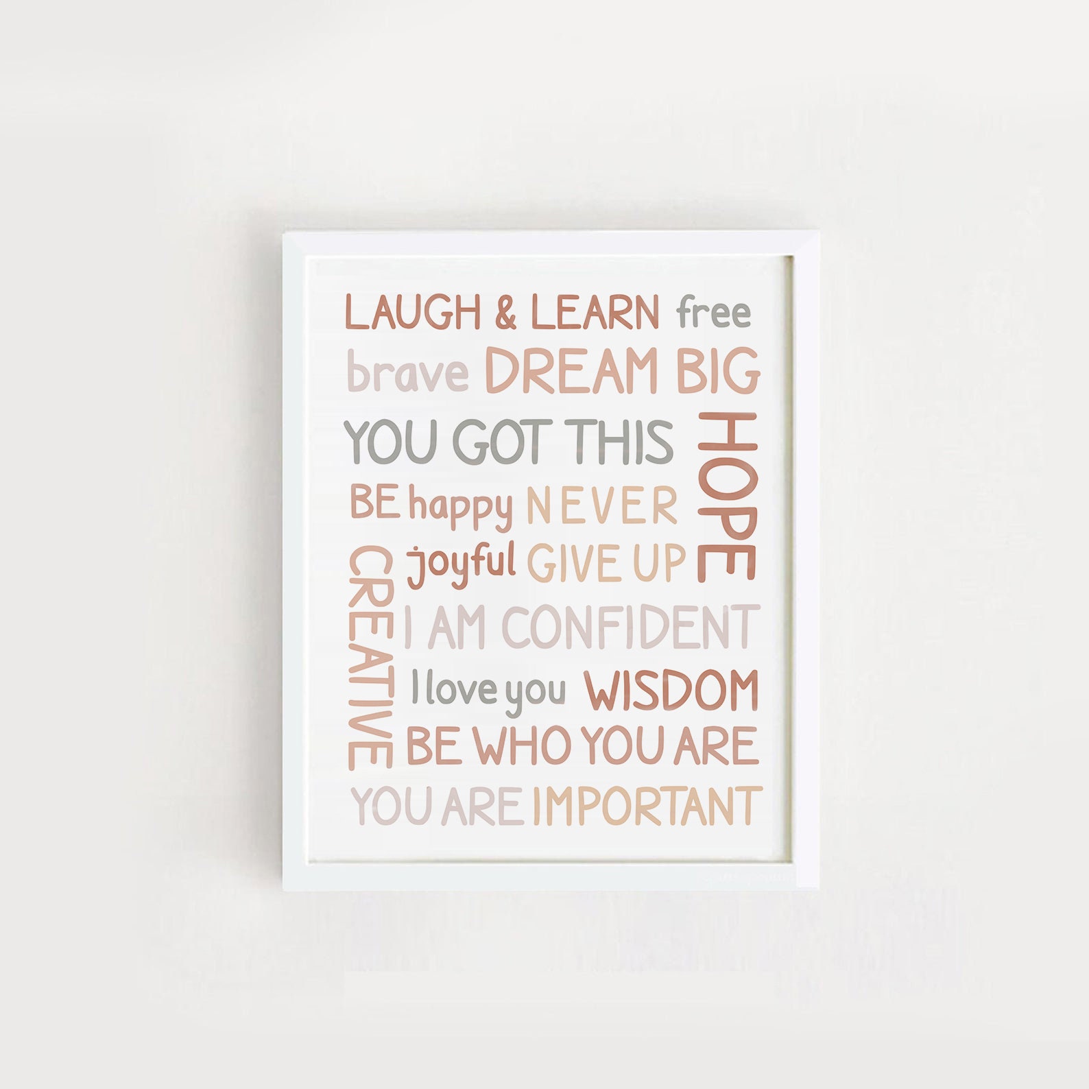 Positive Affirmations Wall Art Boho Wall Art Be Happy | Etsy