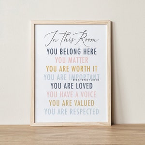 Neutral Wall Art, in This Room Sign, Rainbow Poster Set, Diversity ...