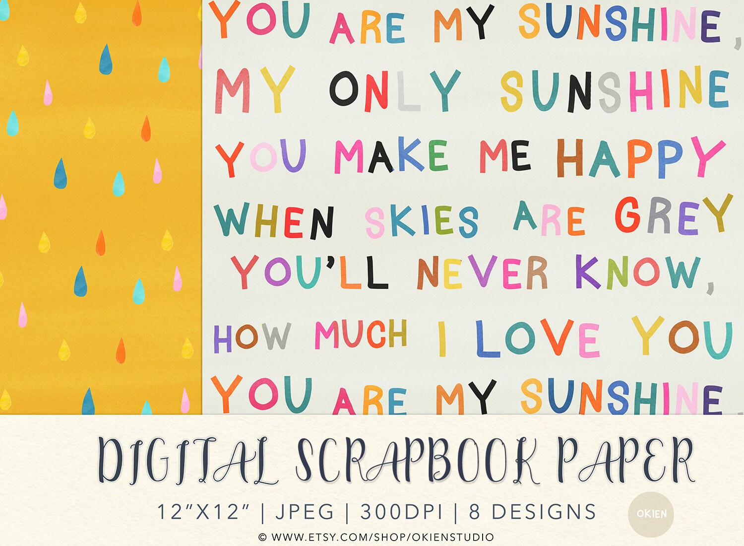 Digital Scrapbook Paper Weather Pattern Paper Printable | Etsy