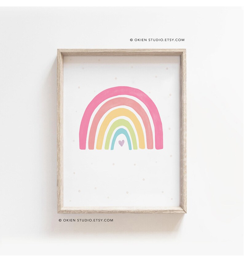 Boho Rainbow Poster Boho Nursery Decor Rainbow Wall Art | Etsy